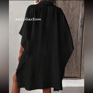 Dresses | Boho Kimono Sleeve Button Down Shirt Dress Beach Swim Cover ...